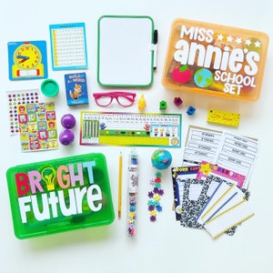 Pretend School Play Set Educational Busy Box Kids Toddler Sensory ...