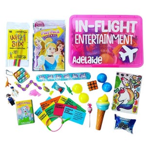 KIDS Travel Busy Box ages 4 Airplane Road Trip Car Activity Fidget Toy ...