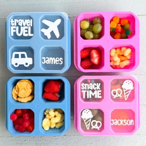 Travel Snack Box + 4 Compartments | Airplane Snack Box, Road Trip Treat ...