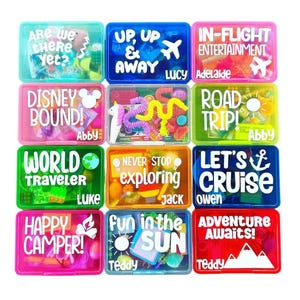 KIDS Travel Busy Box ages 4 Airplane Road Trip Car Activity Fidget Toy ...