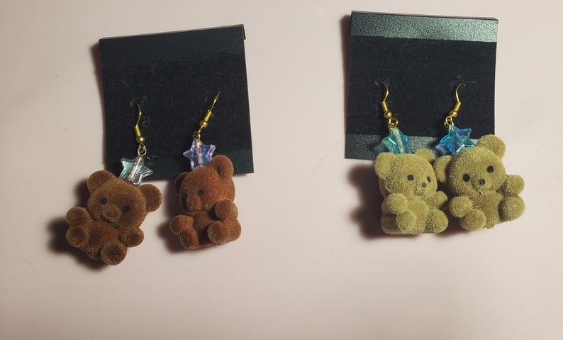 Teddy Bear Earrings - Etsy