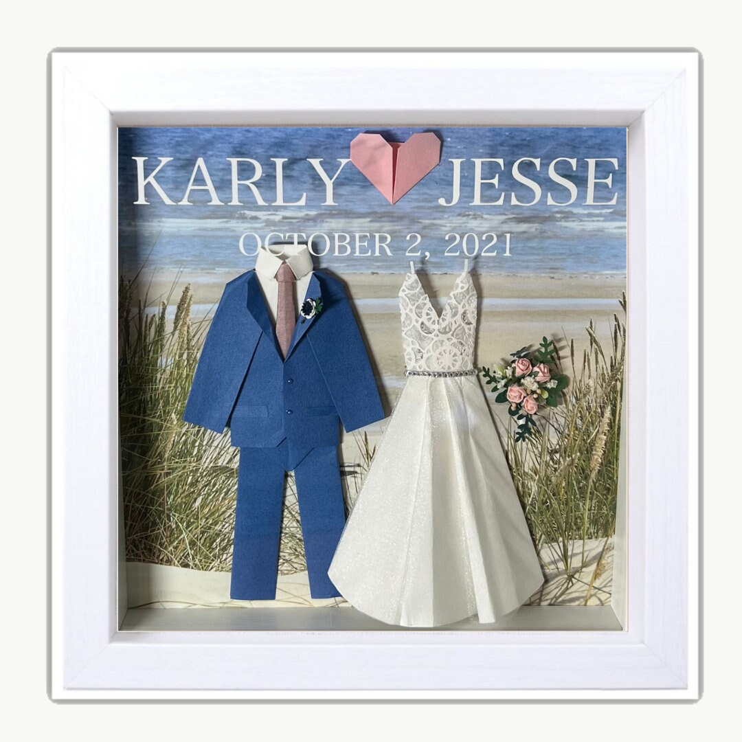 Personalized Bride and Groom Frame, Paper Anniversary Gift, First ...