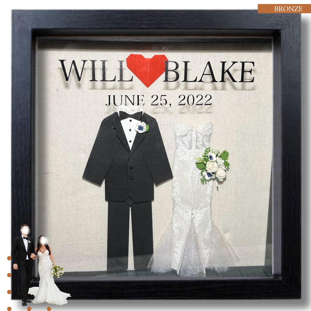 Personalized Bride and Groom Frame, Paper Anniversary Gift, First ...