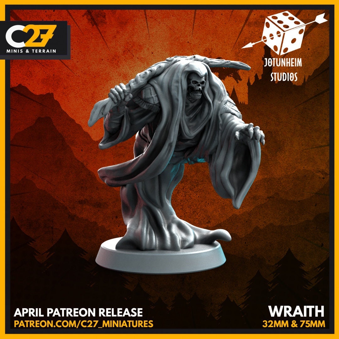 Wraith by C27 Miniatures & Terrain for Dnd Pathfinder - Etsy