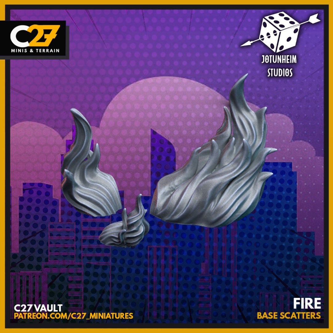 Fire Basing Module by C27 Miniatures Resin Printed for Marvel Crisis ...