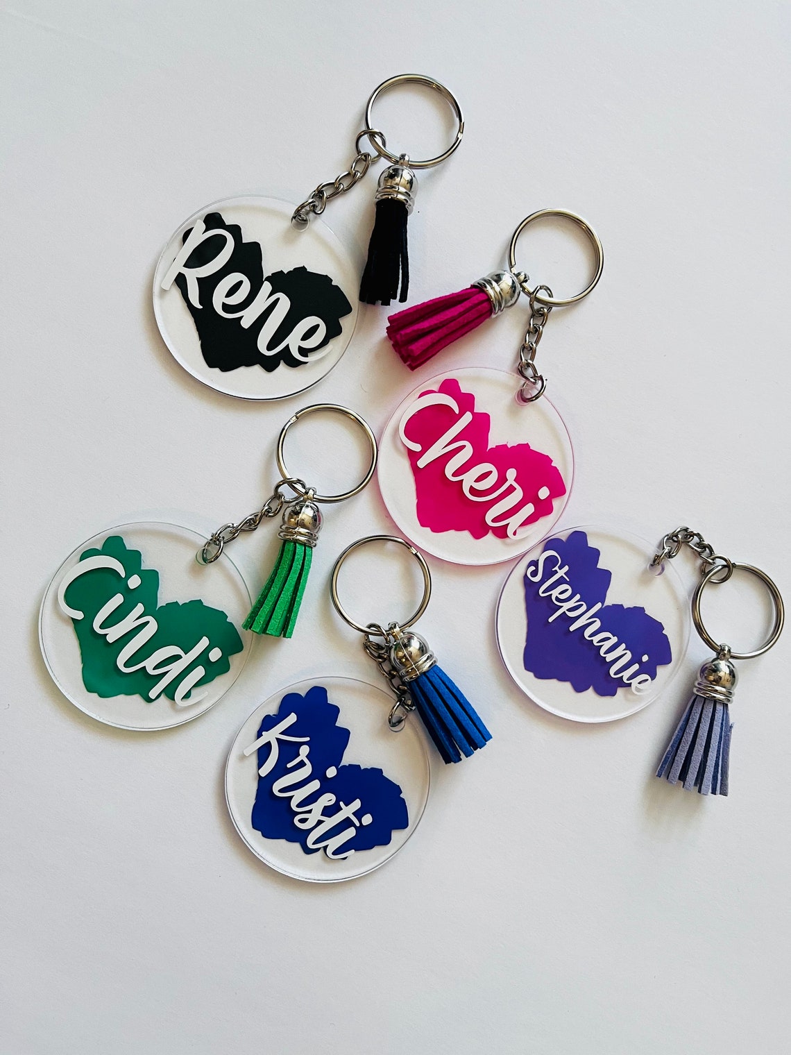 Personalized Name Tassel Keychain, Diaper Bag Tag, Backpack Tag, Purse ...