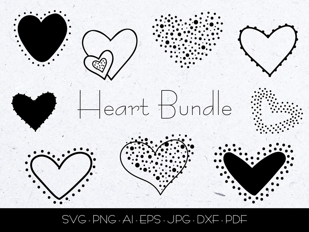 HEART SVG BUNDLE 9 Heart Desings, Svg, Heart, Laser Cut Files, Svg ...