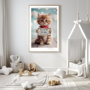 Adorable Kitten Inspirational Quote Poster - Digital Download, Cute ...