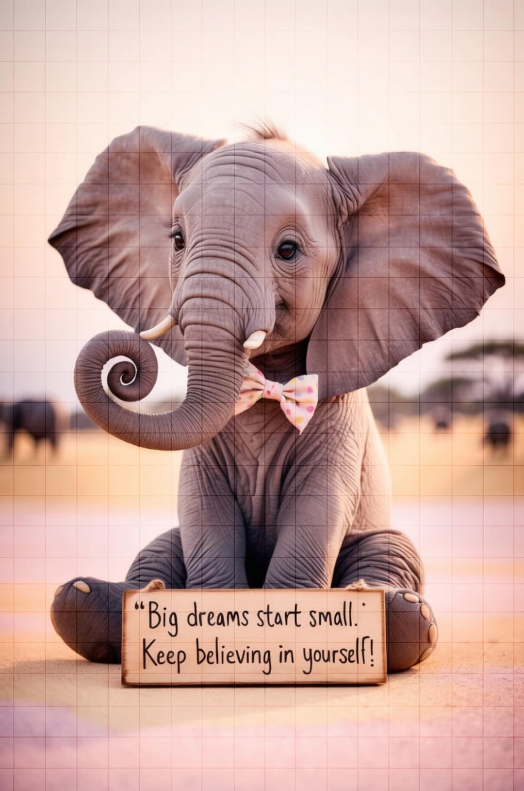 Elephant Dream Big Poster | Inspirational Baby Elephant Art | Nursery ...