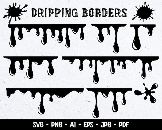 DRIP SVG Border Svg Svg Bundle Laser Cut Files Chocolate - Etsy