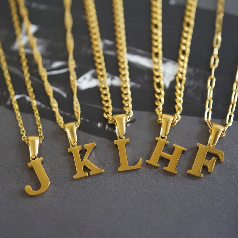 Letter Necklace - Etsy