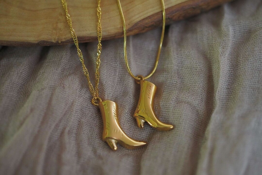 Cowboy Boot Pendant Necklace, Western Country Style Necklace, Cowgirl ...