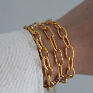 Turquoise Color Chunky Link Chain Bracelet . Enamel Colorful Link Chain ...