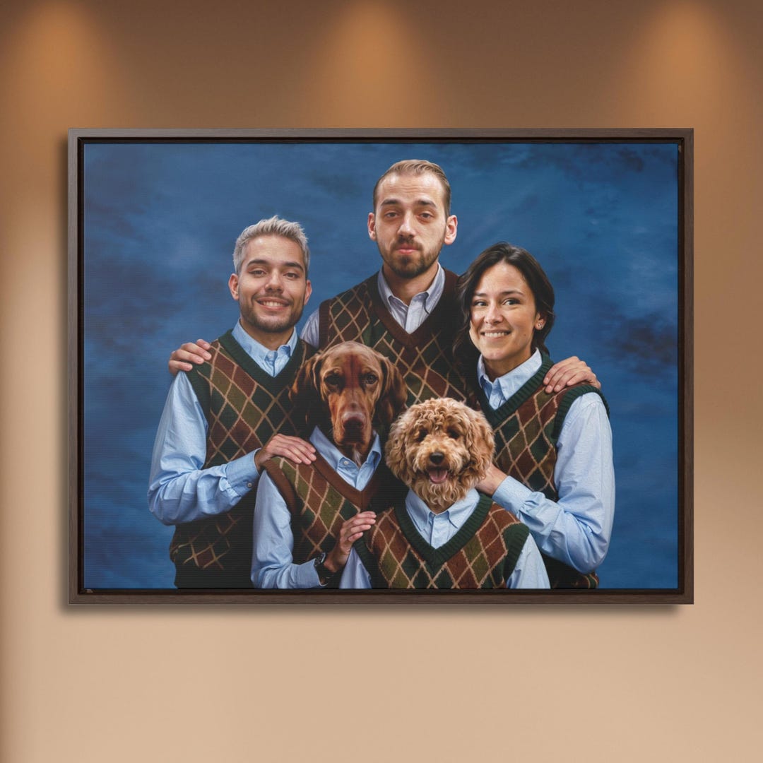 Pet Portrait, Human and Pet Custom Portrait, 5 Pet Portrait, Funny ...