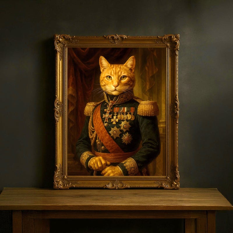 Dog Painting as a General - Etsy