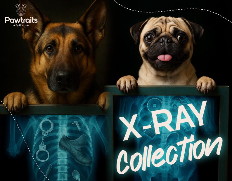 Custom Pet X-ray Portrait | Personalized Dog Anatomy Art Print With ...