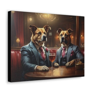 Custom 2 Pets Portrait, Dogs in a Speakeasy, Mafia Dogs Portrait, 2 ...