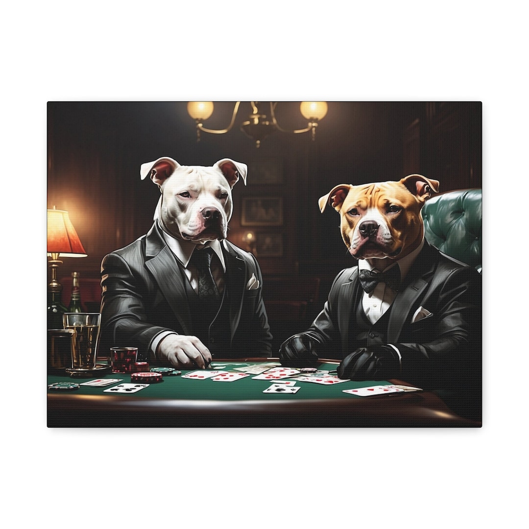 Custom 2 Pets Portrait, Dogs in a Speakeasy, Bar Decoration, Mafia Dogs ...