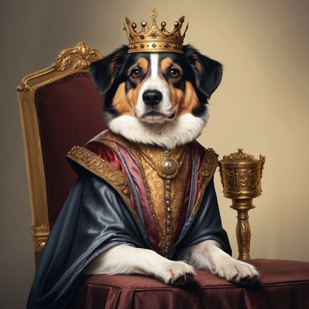 Custom Royal Dog Portrait, Personalized Pet Gift, Mother's Day Gift ...