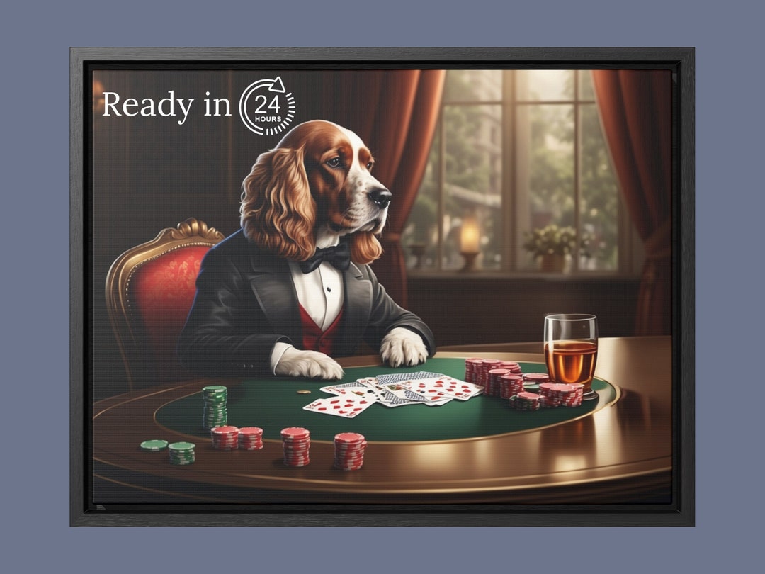Custom Pet Portrait, Custom Portrait for Him, Dog Playing Poker, Funny ...