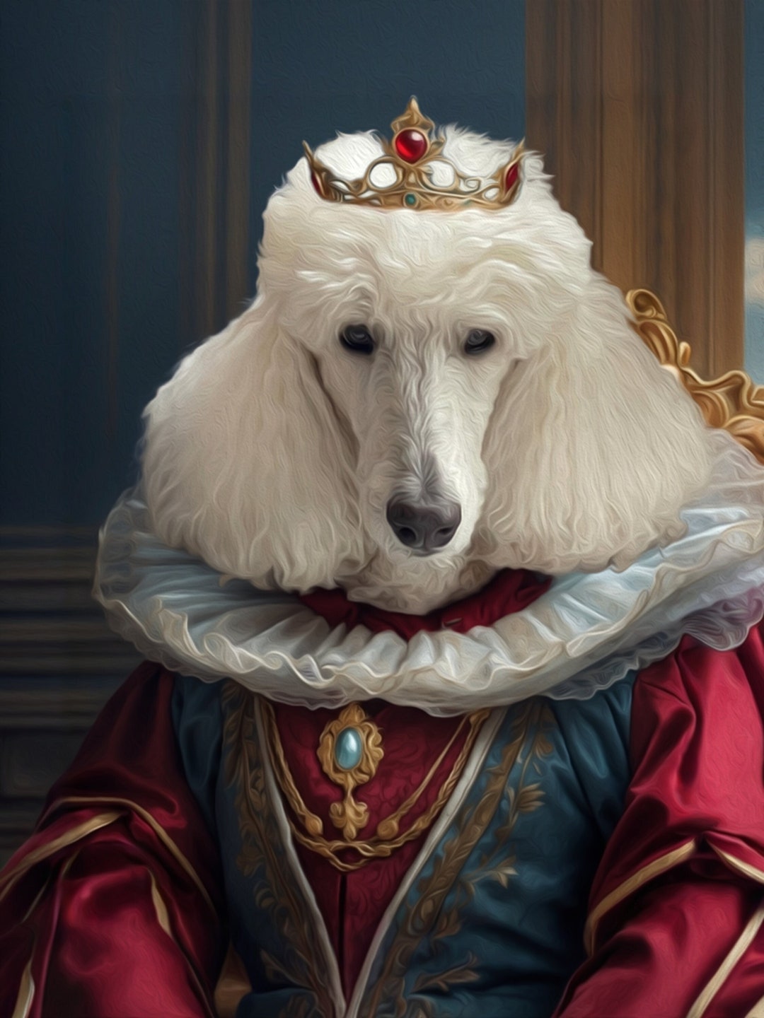 Royal Pet Portrait, Custom Dog Royal Painting, Funny Custom Pet ...