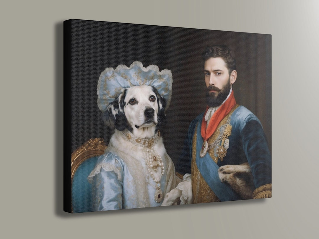 Custom Pet Portrait From Photo, Royal Pet Portrait, Human and Pet ...