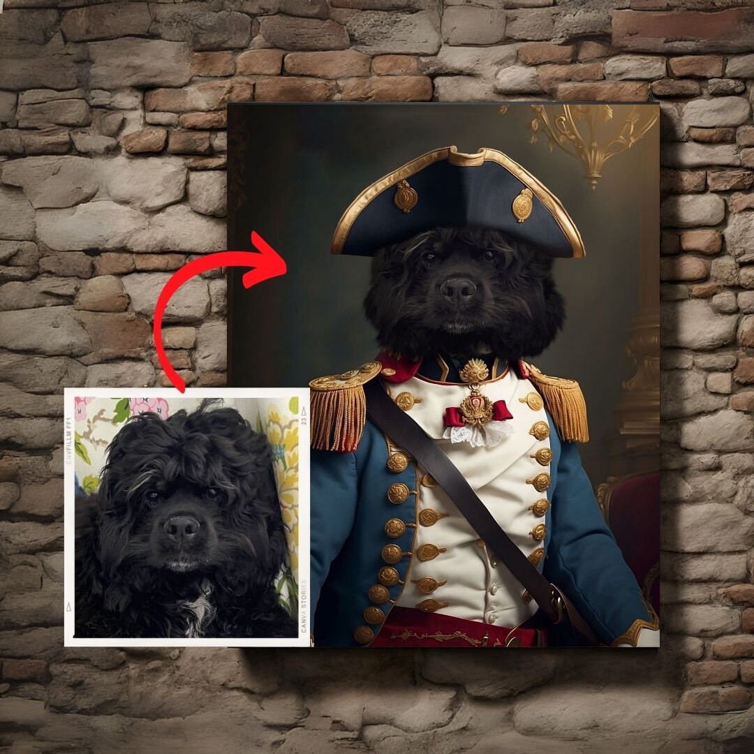 Napoleon Custom Pet Portrait, Custom Royal Pet Portrait, Royal Pet ...