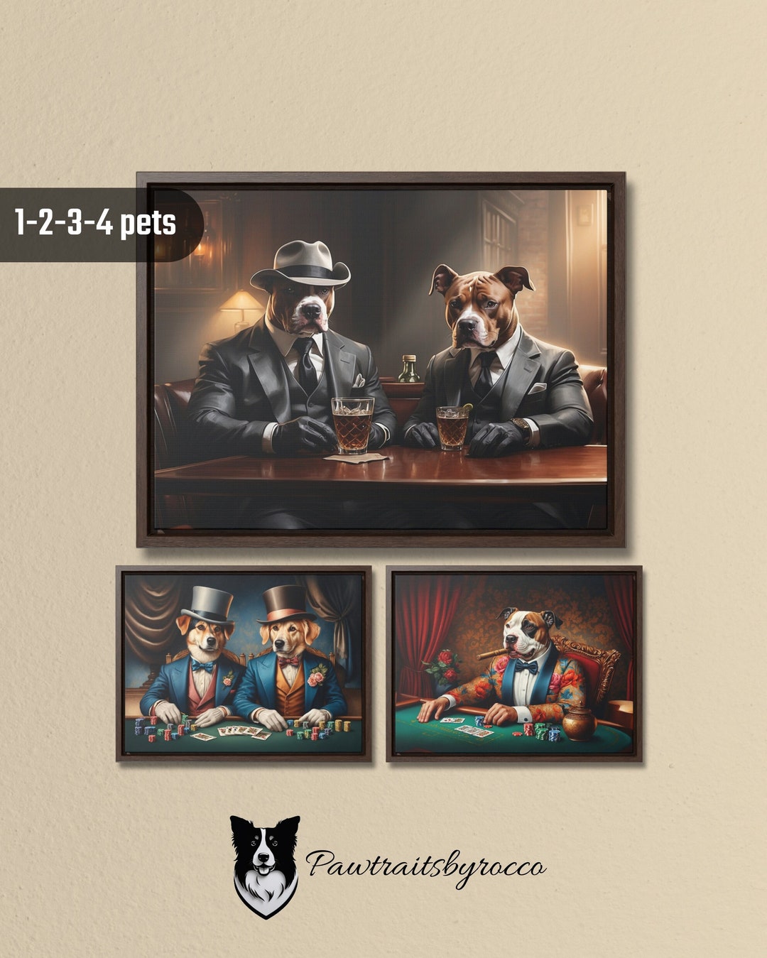 Custom Pet Portrait, Funny Dog Portrait, Dog Birthday Gift, Pet Loss ...