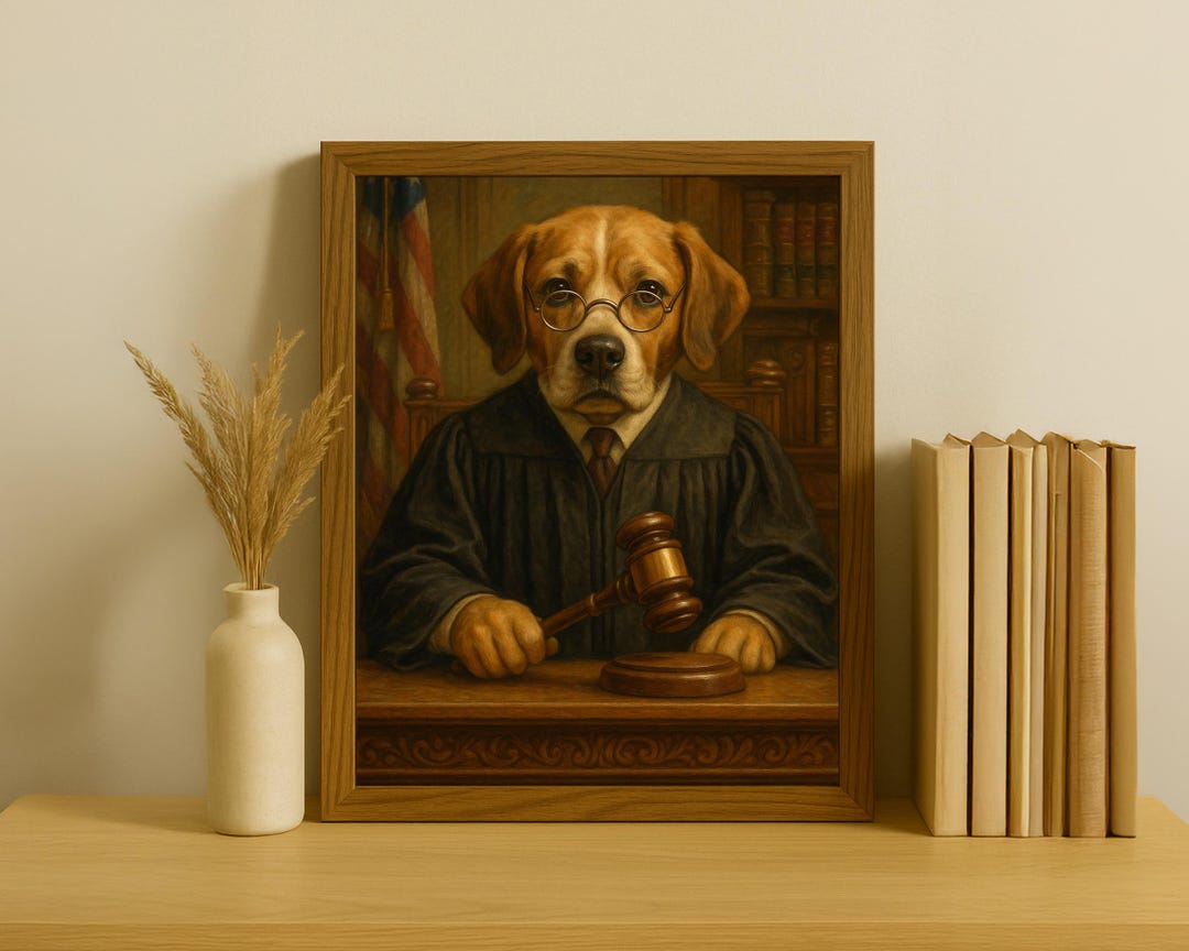 Custom Dog Judge Portrait – Funny Courtroom Pet Art, Gift for Lawyers ...
