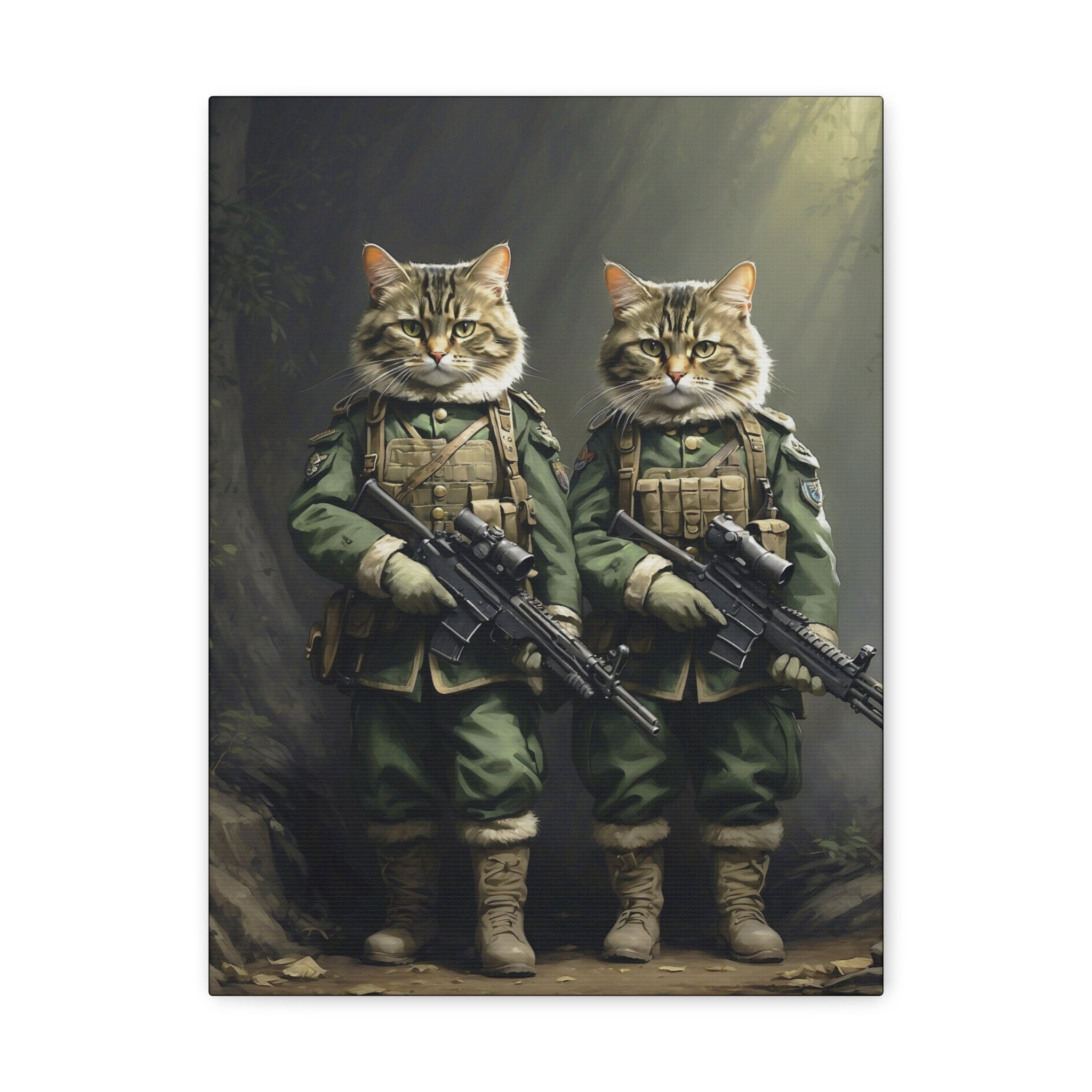 Custom 2 Pets Portrait, Custom Military Pet Portrait, Marine Gift, Army ...