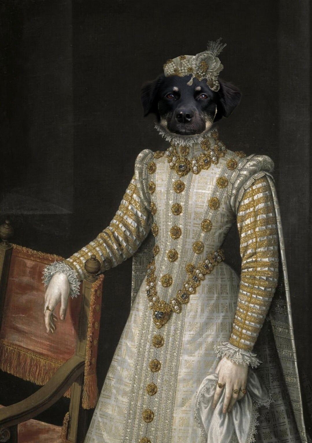 Gilded Age Custom Pet Portrait Renaissance Dog Portrait - Etsy