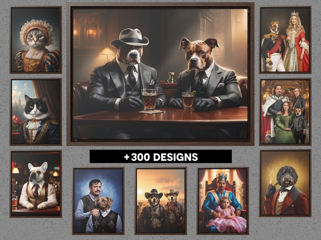 Custom Pet Portrait, Funny Dog Portrait, Dog Birthday Gift, Pet Loss ...