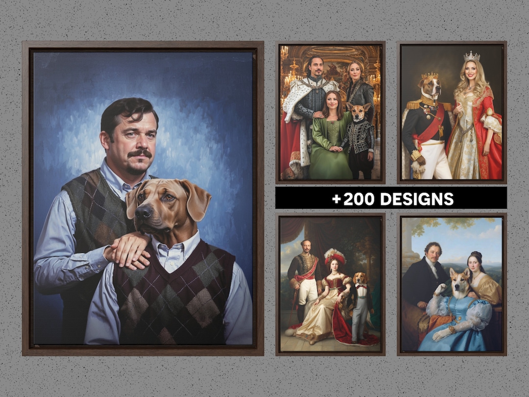 Custom Pet Portrait, Family and Pet Custom Portrait, Funny Custom ...