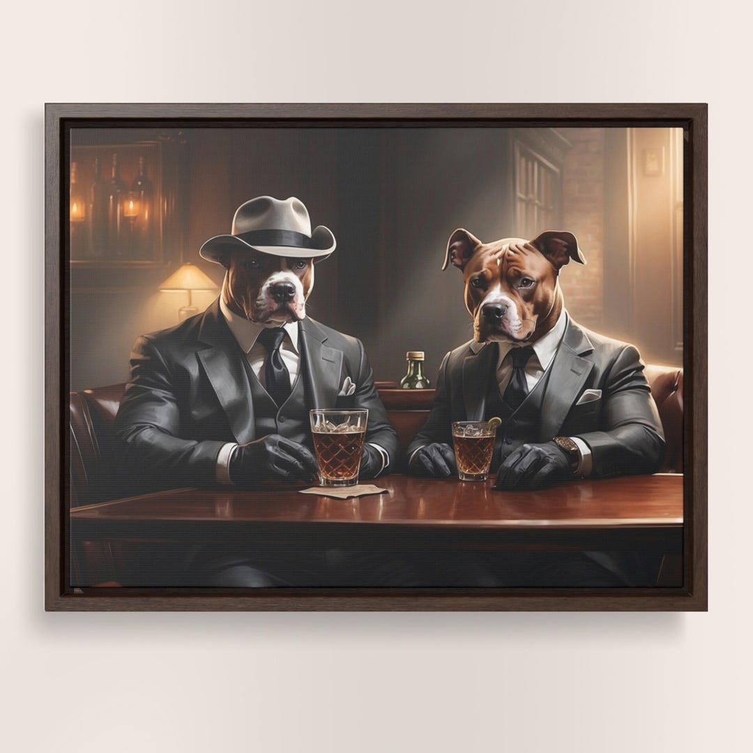 Custom Pet Portrait, Funny Dog Portrait, Mafia Dogs, Gift for Him, Gif ...