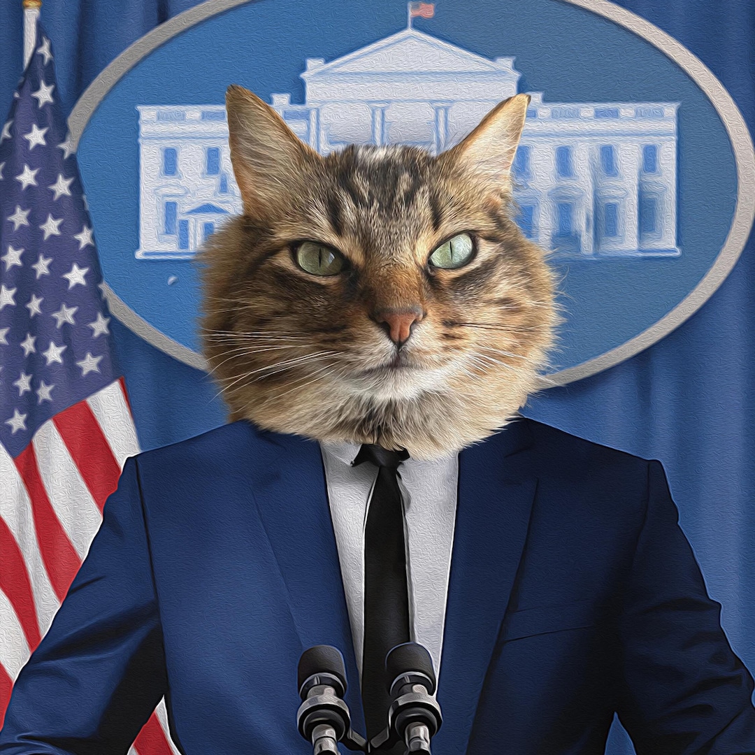 Custom President Pet Portrait, Family and Pet Custom Portrait, Funny ...
