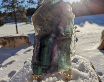 Beautiful Blue Purple Banded Fluorite Crystal Slabs 915g 24x12x1.5cm 32 ...