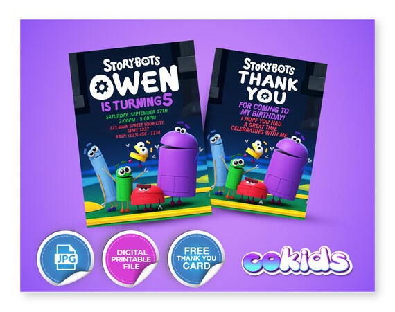 Invitations Paper StoryBots Birthday Invitation StoryBots Invitation ...