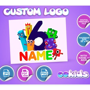 Numberblocks Custom Logo. Numberblocks Custom Logo With Name - Etsy