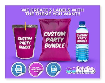 Party Supplies Party Favors & Games Custom Party Bundle Water Bottle ...