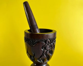 Traditional African Mortar and Pestle With Ehanced Designs - Etsy