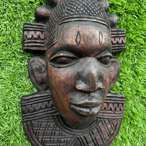 Authentic Handmade African Queen Mask – African Art, Wood Wall Décor ...