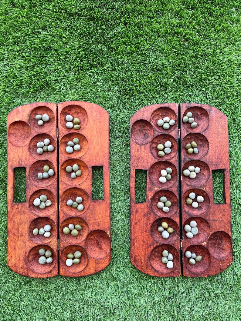 Iroko Style Mancala Board Game African Art Ayo Olopon - Etsy
