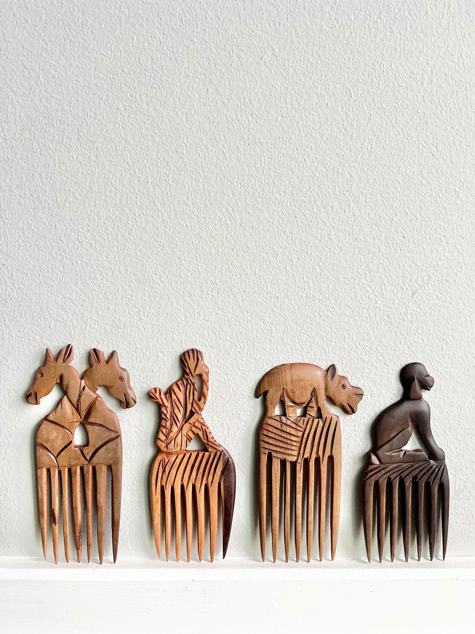 Afro Wood Combs African Art Handmade Woodwork Hair - Etsy