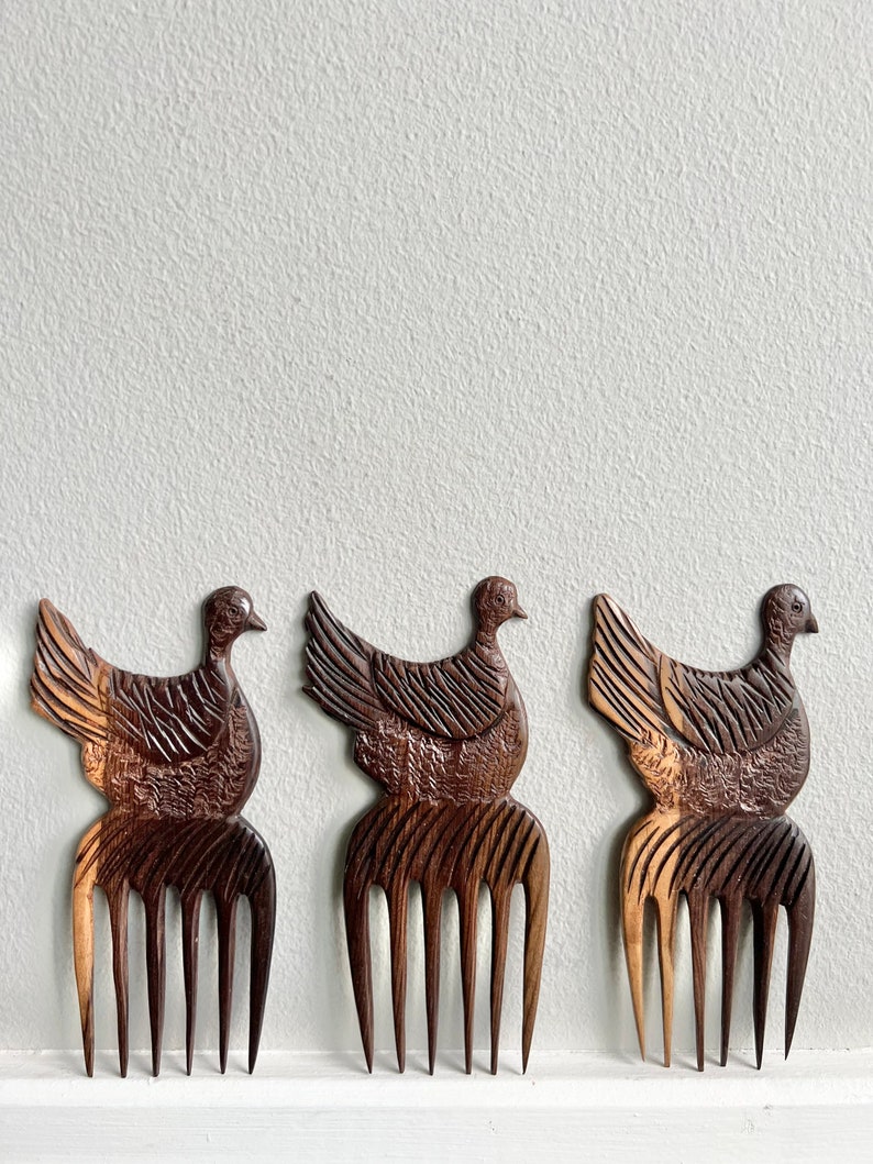 Afro Wood Combs African Art Handmade Woodwork Hair - Etsy