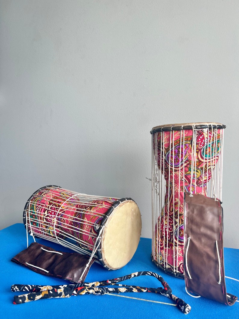 Traditional Talking Drum African Art Handmade Leatherwork - Etsy