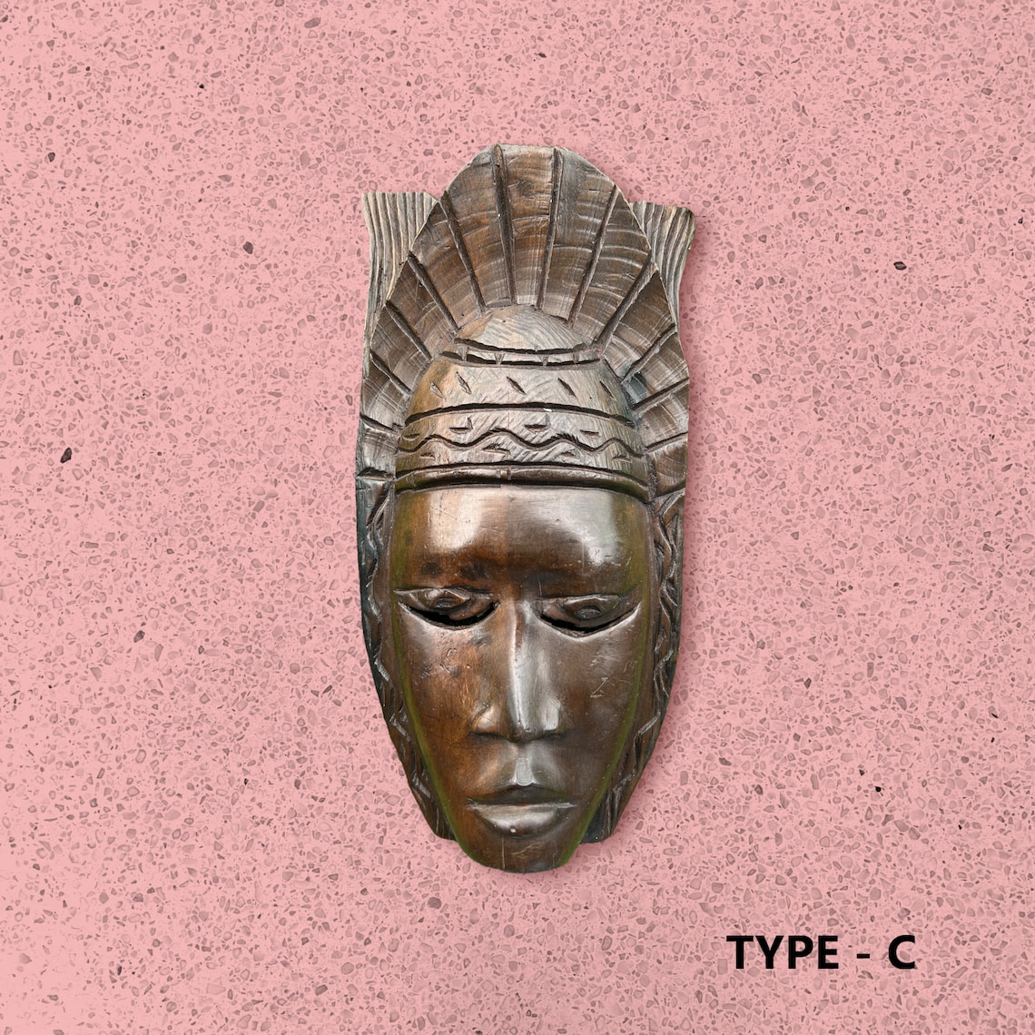 Authentic Handmade Tribal Woman Face Mask African Art, Wood Wall Décor ...