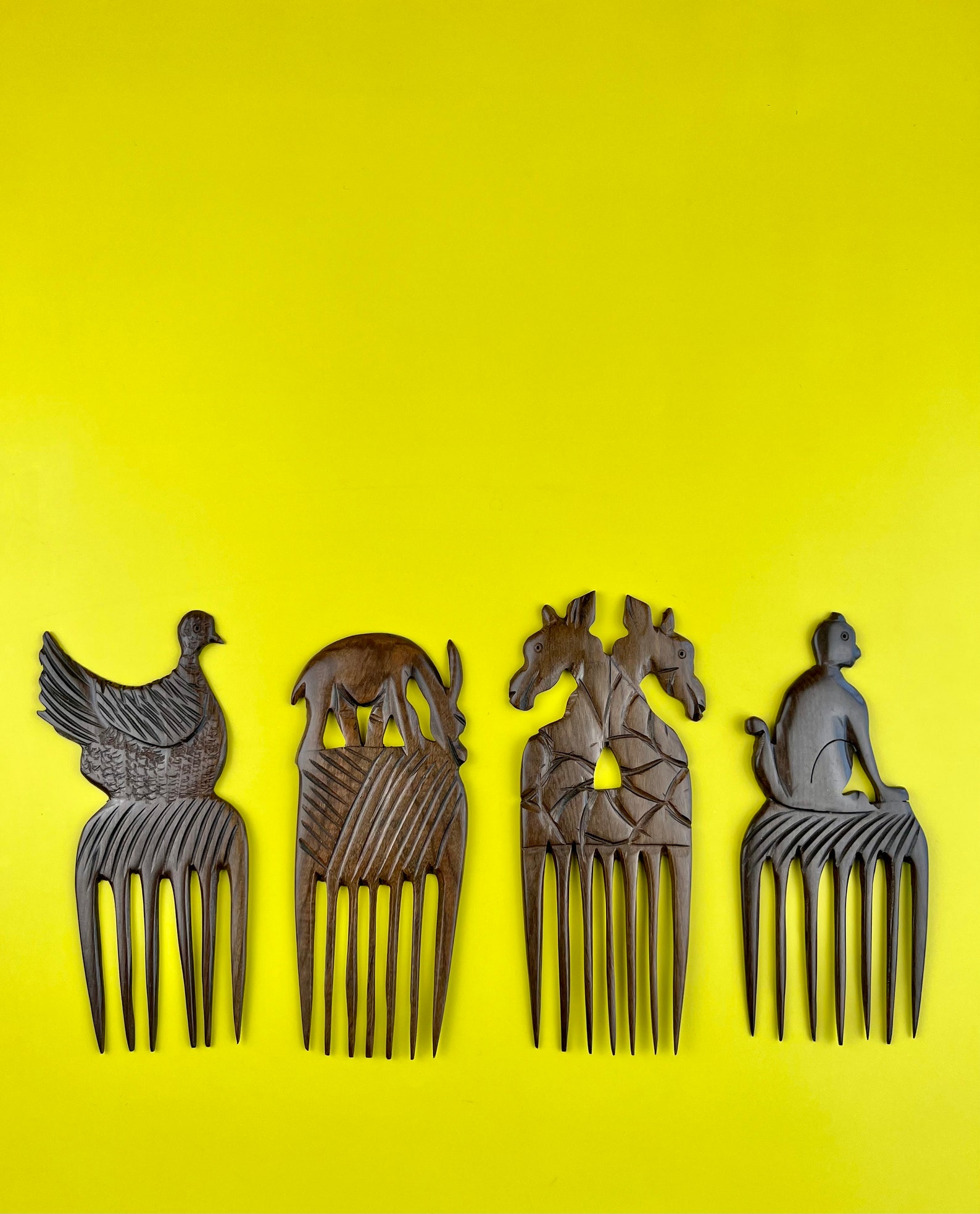Afro Wood Combs – African Art, Handmade, Woodwork, Hair Accessory ...
