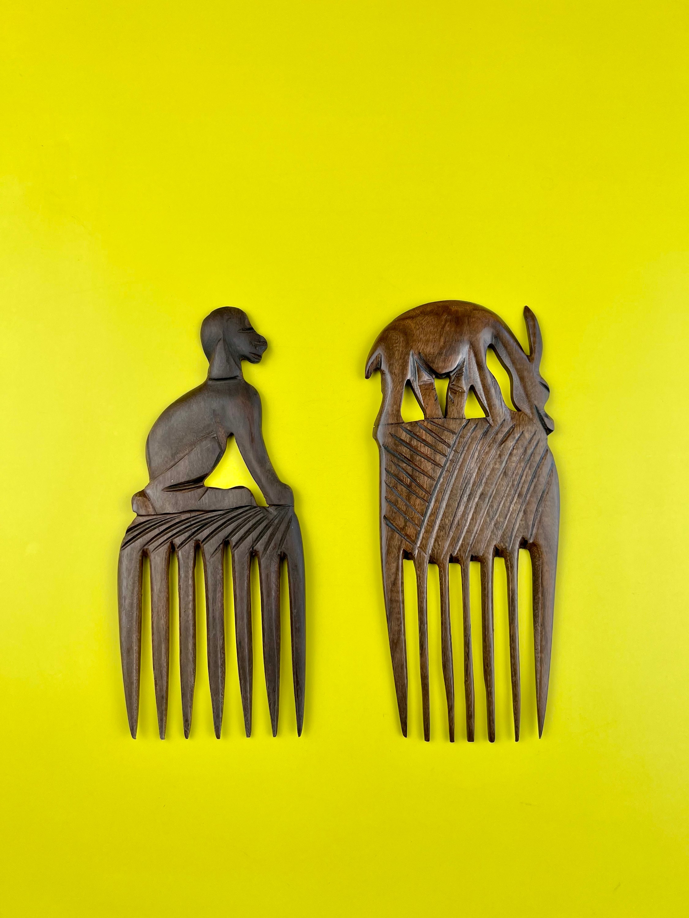 Afro Wood Combs – African Art, Handmade, Woodwork, Hair Accessory ...