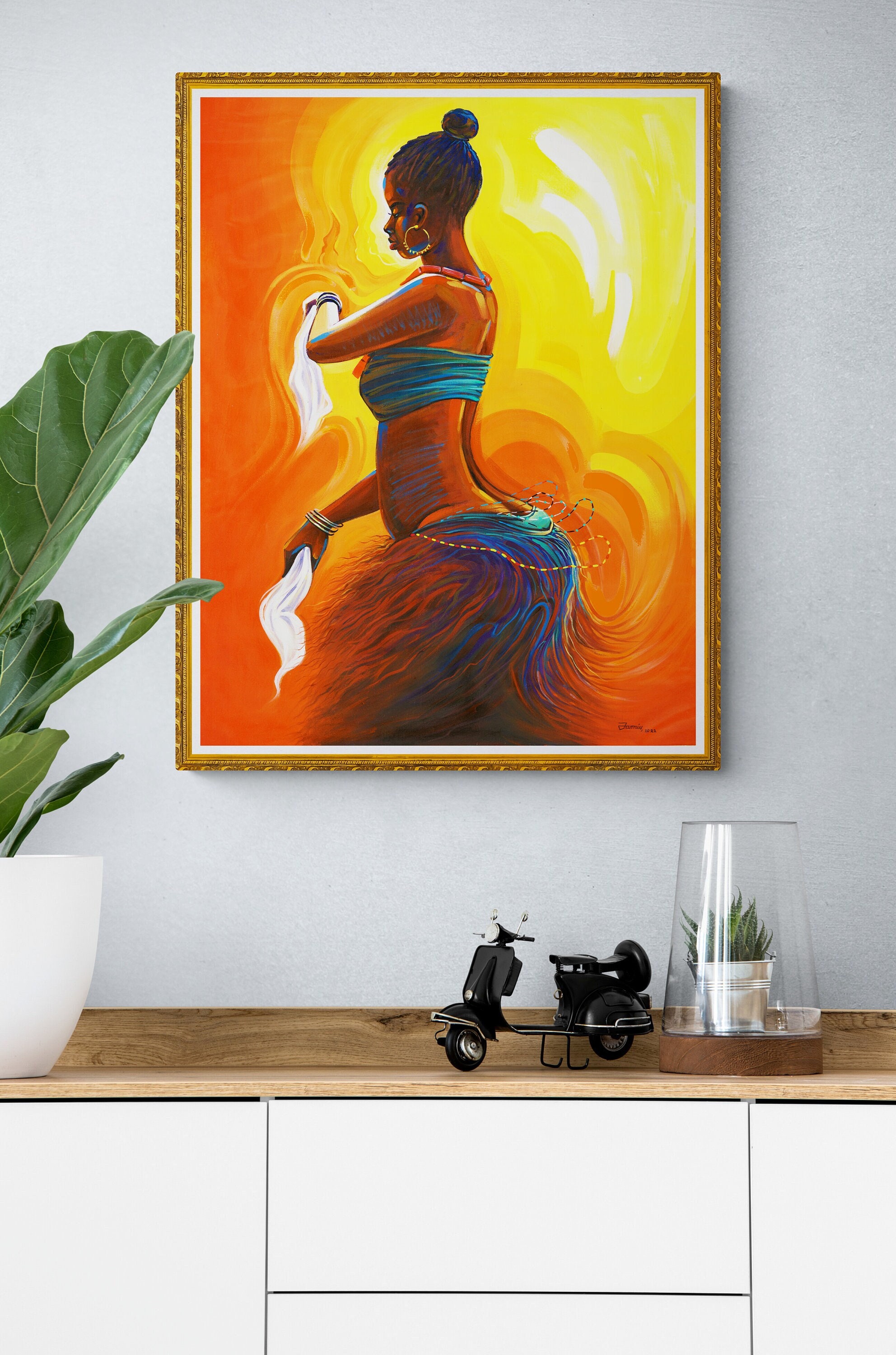 Traditional Dancer – African Art, Canvas Print, Wall Art Décor, Woman ...