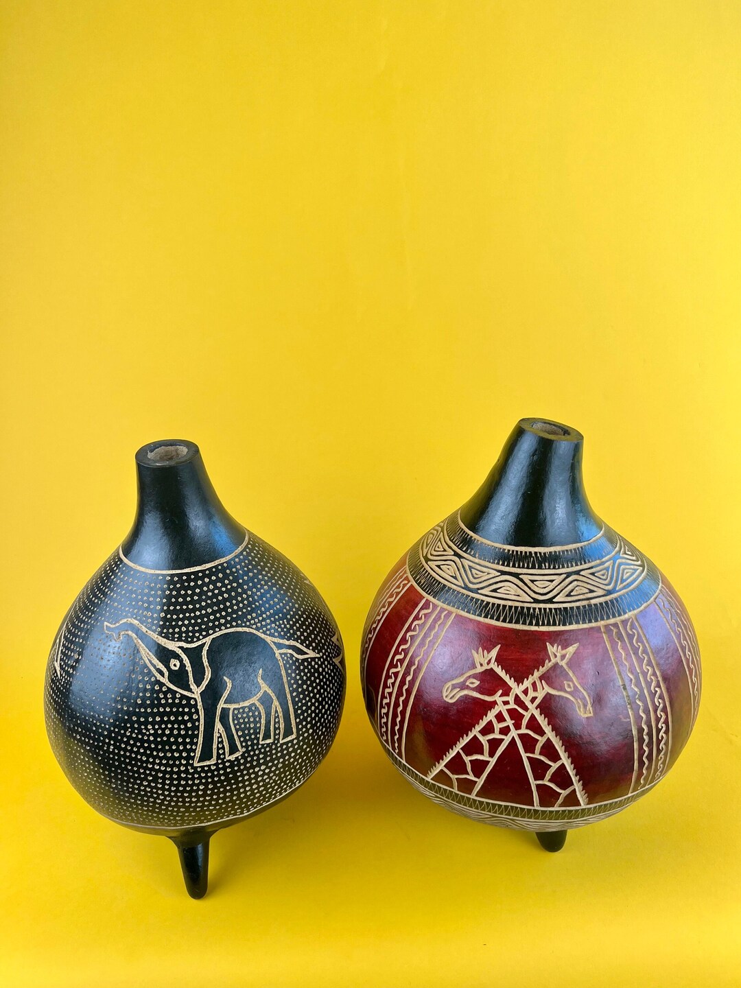 Decorative African Calabash – Handmade, Maasai Gourds, African Art ...
